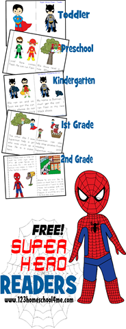 Super Hero Readers Freebie - Kids Activities | Saving Money | Home ...