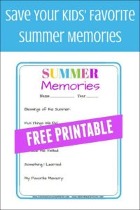 Save Summer Memories with this FREE Printable - Kids Activities ...