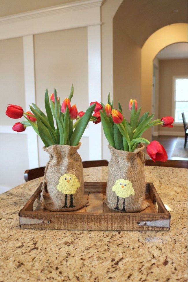 A Fun Craft for Kids: Spring Chick Burlap Bags - Kids Activities ...