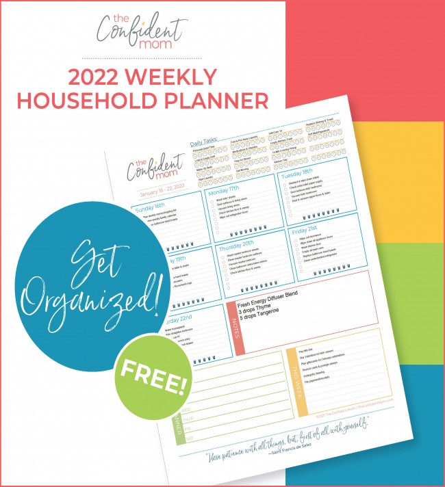 FREE 2022 Weekly Household Planner from The Confident Mom - Kids ...
