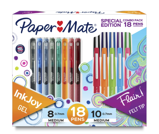 Paper Mate Flair/Ink Joy Retractable Pen Set (18 ct) for $12 - Kids ...
