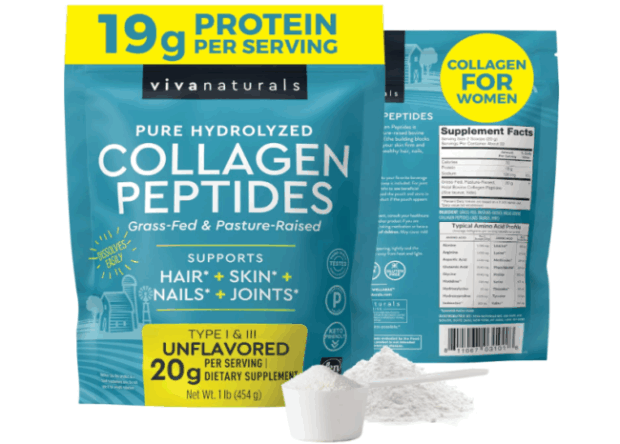 Viva Naturals Hydrolyzed Collagen Peptides Powder (1lb.) for $14.52 ...