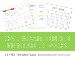 FREE 2025-2026 Calendar Binder Printables for Preschoolers and Early ...